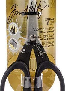 Tonic Studios Tim Holtz 817 Kushgrip Non Stick Micro Serrated Snips, 7" , Red