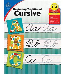 beginning traditional cursive handwriting workbook for kids, handwriting practice for cursive alphabet and numbers (learning spot)