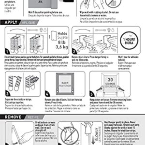 Command Universal Frame Hangers, Damage Free Hanging Picture Hangers, No Tools Frame Hanger for Living Spaces, 1 Metal Picture Frame Hanger and 4 Large Command Strips