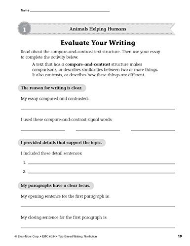 Evan-Moor Text-Based Writing: Common Core Mastery Book, Grade 4