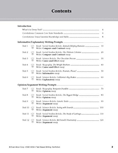 Evan-Moor Text-Based Writing: Common Core Mastery Book, Grade 4