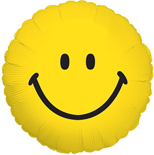 Kaleidoscope Emoji Smiley Face Mylar Balloon, 5 Piece