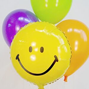 Kaleidoscope Emoji Smiley Face Mylar Balloon, 5 Piece