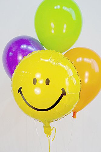 Kaleidoscope Emoji Smiley Face Mylar Balloon, 5 Piece