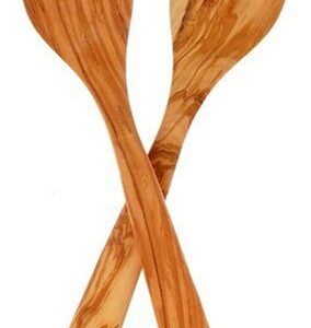 Eddington 50012 Italian Olive Wood Salad Server, Handcrafted in Europe, 2-Piece Set, 13-Inches