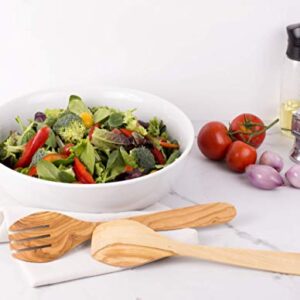 Eddington 50012 Italian Olive Wood Salad Server, Handcrafted in Europe, 2-Piece Set, 13-Inches