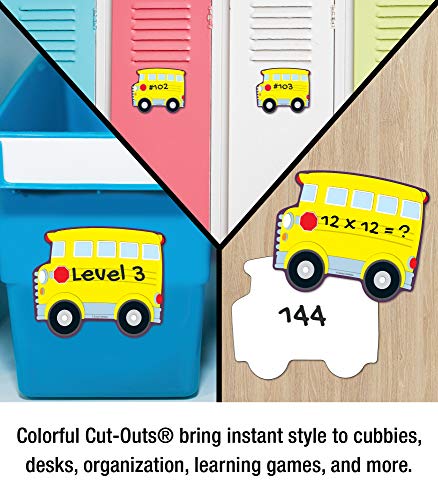 Carson Dellosa School Bus Cutouts, 36 Bus Cutouts for Bulletin Board, Preschool & Kindergarten Classroom Décor, Classroom Cut-Outs for Back to School, Cutouts for Classroom Bulletin Board Decorations