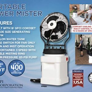 TPI PM18S Outdoor Rated Self-Contained Power Mister, Stand Alone, Medium Pressure, 18" Blade Size, 120-Volt with GFCI Plug