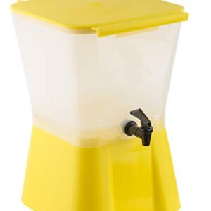 Tablecraft 955 Polypropylene Plastic Non-Insulated Beverage Dispenser, 3-Gallon, Yellow