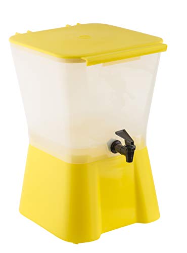 Tablecraft 955 Polypropylene Plastic Non-Insulated Beverage Dispenser, 3-Gallon, Yellow