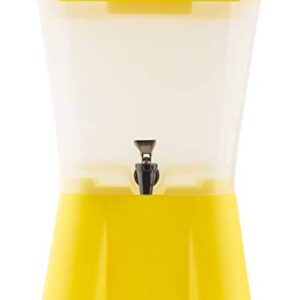 Tablecraft 955 Polypropylene Plastic Non-Insulated Beverage Dispenser, 3-Gallon, Yellow