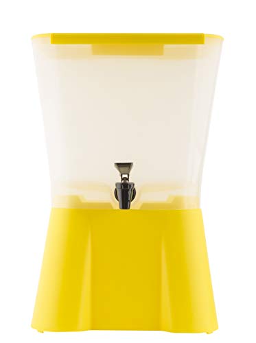 Tablecraft 955 Polypropylene Plastic Non-Insulated Beverage Dispenser, 3-Gallon, Yellow