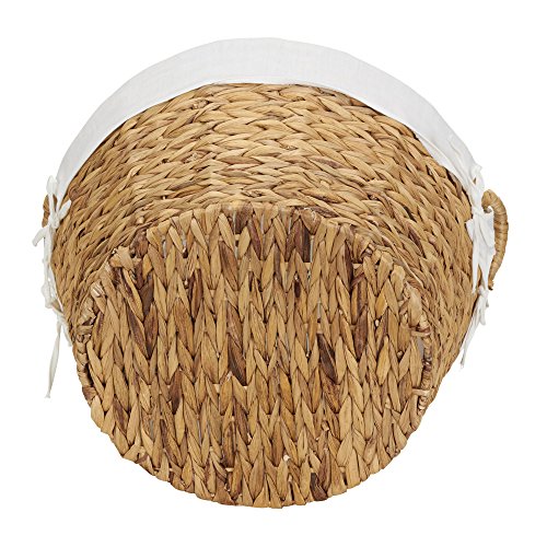 Household Essentials Natural ML-6667N Round Wicker Laundry Basket Hamper with Liner