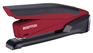 bostitch inpower spring-powered desktop stapler, easy stapling technology, red