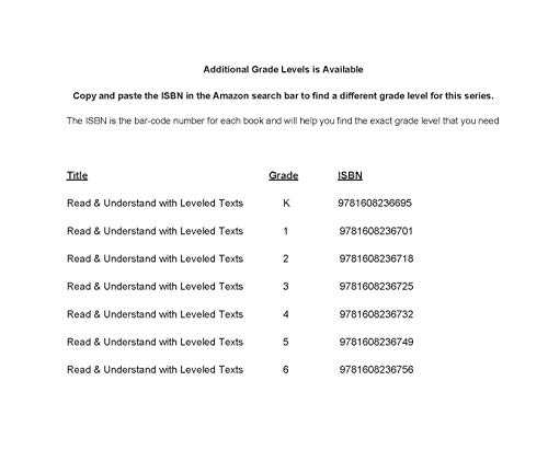 Read & Understand with Leveled Texts: Grade 1