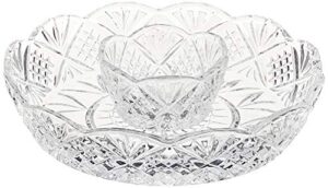 godinger crystal appetizer serving platter for parties chips and dip or snacks hosting plate