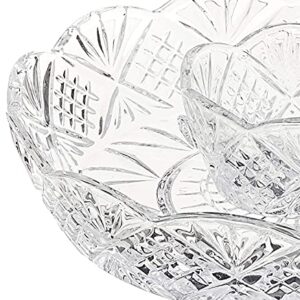 Godinger Crystal Appetizer Serving Platter for Parties Chips and Dip or Snacks Hosting Plate