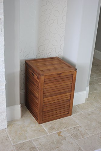 AquaTeak The Original Nila Large Size Teak Laundry or Storage Hamper