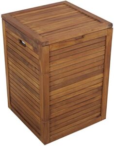 aquateak the original nila large size teak laundry or storage hamper