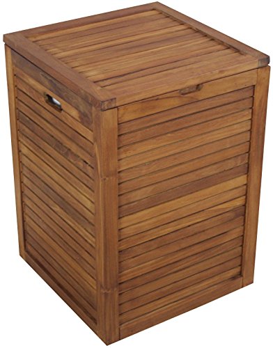 AquaTeak The Original Nila Large Size Teak Laundry or Storage Hamper