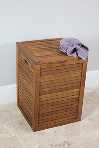 AquaTeak The Original Nila Large Size Teak Laundry or Storage Hamper