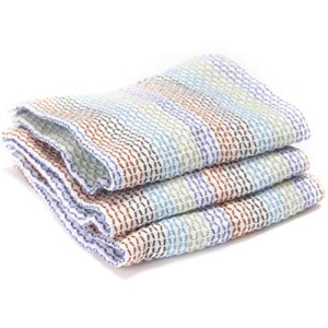 full circle tidy 100% organic cotton dish cloths, set of 3, multicolored