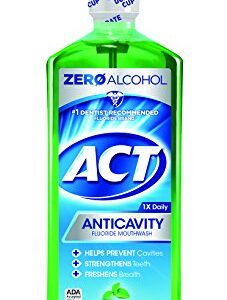 ACT Anticavity Fluoride Mouthwash, Mint, Alcohol Free, 18-Ounce Bottle (Pack of 6)