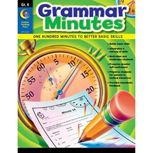 creative teaching press grammar minutes workbook, grade 6