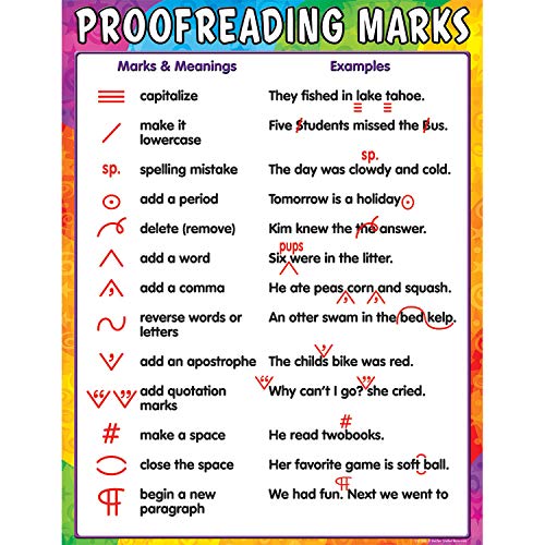 Teacher Created Resources Proofreading Marks Chart, Multi Color (7696)