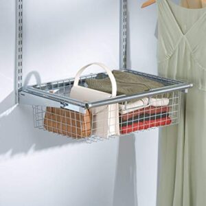 Rubbermaid Configurations Sliding Basket for Closet Drawer Organization, Sturdy Slide Out Basket, Titanium