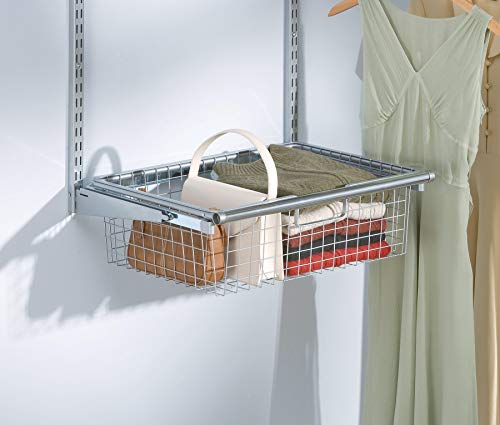 Rubbermaid Configurations Sliding Basket for Closet Drawer Organization, Sturdy Slide Out Basket, Titanium