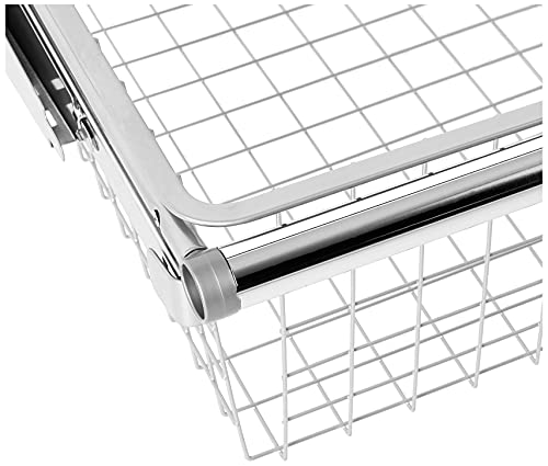 Rubbermaid Configurations Sliding Basket for Closet Drawer Organization, Sturdy Slide Out Basket, Titanium