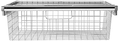 Rubbermaid Configurations Sliding Basket for Closet Drawer Organization, Sturdy Slide Out Basket, Titanium