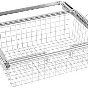 Rubbermaid Configurations Sliding Basket for Closet Drawer Organization, Sturdy Slide Out Basket, Titanium