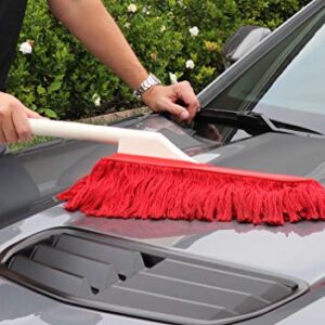 The Original California Car Duster California Car Duster 62443 Standard Car Duster with Plastic Handle, Red 25 Inch