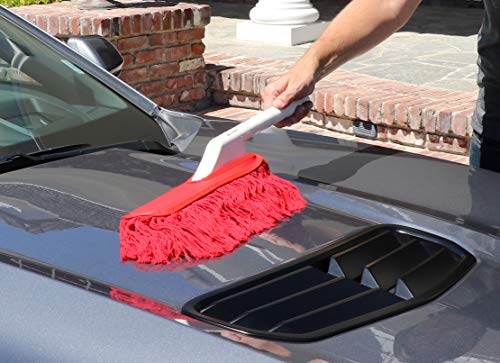 The Original California Car Duster California Car Duster 62443 Standard Car Duster with Plastic Handle, Red 25 Inch