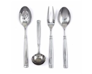 ginkgo international naples 4-piece stainless steel hostess serving set