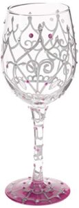 lolita my tiara artisan painted wine glass gift