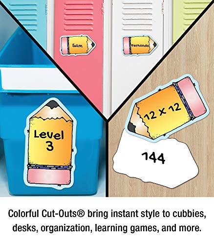 Carson Dellosa Chunky Pencils Cutouts, 36 Pencil Cutouts for Bulletin Board and Classroom Décor, Classroom Cut-Outs for Back to School, Bulletin Board Cutouts, Classroom Cutouts