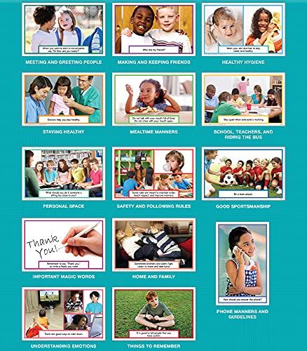 Photo Conversation Cards—Social Emotional Flash Cards For Children With Autism and Aspergers, Behavioral and Communication Skills Practice, Educational Games for Kindergarten+ (90 pc)