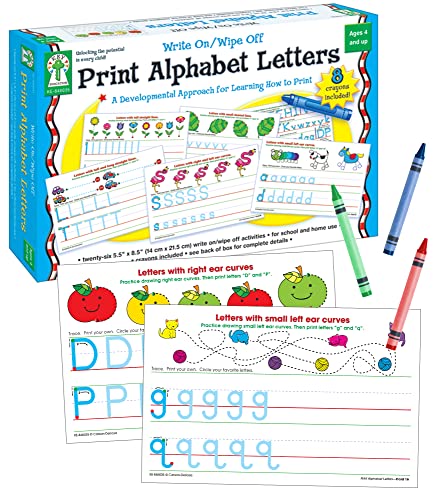 Key Education Publishing Write-On/Wipe-Off Print Alphabet Letters, Literacy Activities, Develop Handwriting and Fine Motor Skills, Teaches The Alphabet and Letter Sounds Ages 5+ (21 pc)