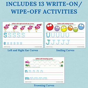 Key Education Publishing Write-On/Wipe-Off Print Alphabet Letters, Literacy Activities, Develop Handwriting and Fine Motor Skills, Teaches The Alphabet and Letter Sounds Ages 5+ (21 pc)