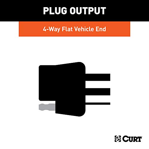 CURT 56187 Powered 3-to-2-Wire Splice-in Trailer Tail Light Converter, 4-Pin Wiring Harness