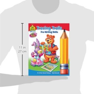 School Zone - Tracing Trails Workbook - 32 Pages, Ages 3 to 5, Preschool, Pre-Writing, Intro to Shapes, Alphabet, Numbers, and More (School Zone Little Hand Helper™ Book Series)