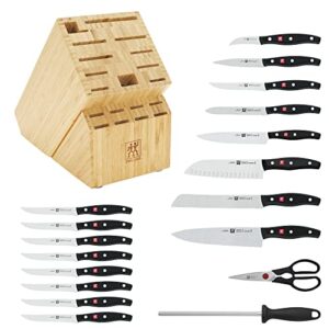 ZWILLING Twin Signature 19-Piece German Knife Set with Block, Razor-Sharp, Made in Company-Owned German Factory with Special Formula Steel perfected for almost 300 Years, Dishwasher Safe