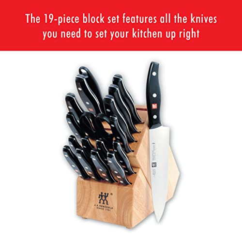 ZWILLING Twin Signature 19-Piece German Knife Set with Block, Razor-Sharp, Made in Company-Owned German Factory with Special Formula Steel perfected for almost 300 Years, Dishwasher Safe