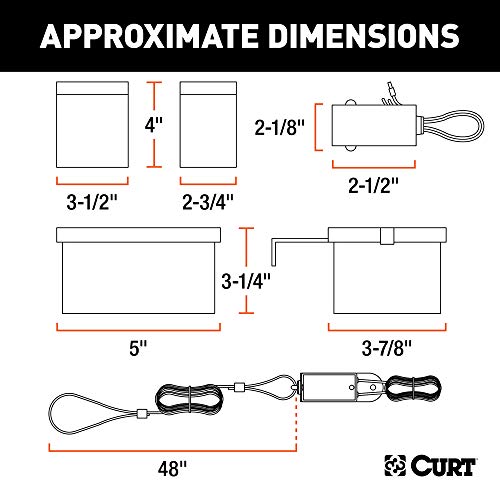 CURT 52028 Soft-Trac 2 Trailer Breakaway Switch Kit System with Battery and Charger , black