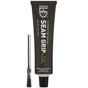 gear aid seam grip sil silicone sealant for silnylon tents and tarps, clear, 1.5 oz (10440)