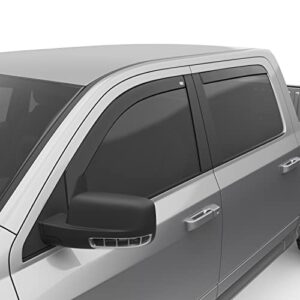 egr 572751 in-channel window visors front and rear set dark smoke finish compatible with select dodge ram models