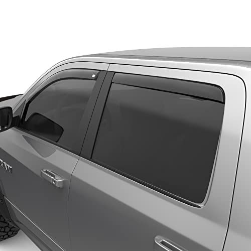 EGR 572751 in-Channel Window Visors Front and Rear Set Dark Smoke Finish Compatible with Select Dodge Ram Models